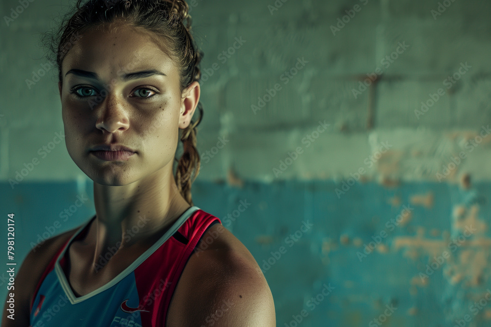 Individual portraits of netball athletes, capturing their focused ...