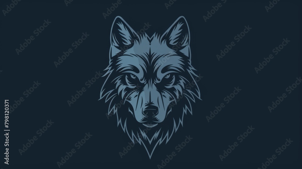 Wolf head icon: majestic wildlife symbol in detailed illustration ...
