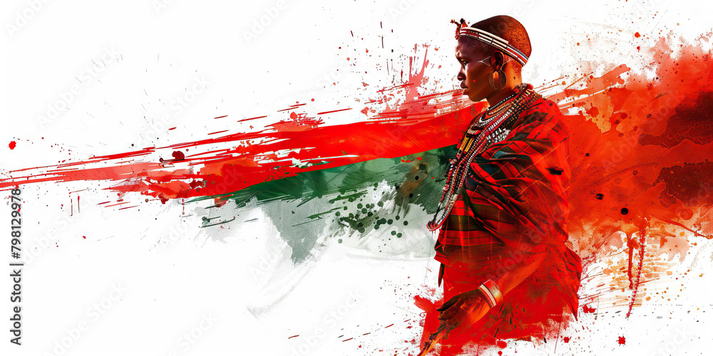The Kenyan Flag with a Maasai Warrior and a Safari Guide - Visualize ...