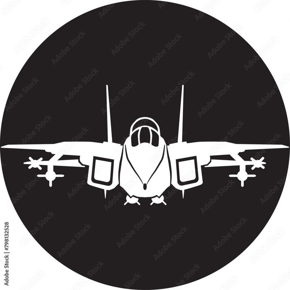Fighter jet front view vector design for lase engraving Stock Vector ...