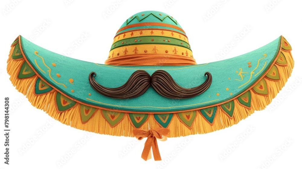 An iconic symbol of Mexican culture the Mexican Sombrero adorned with a ...