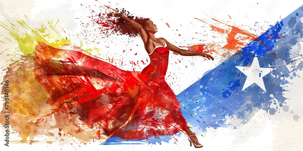 The Cuban Flag with a Cigar Roller and a Salsa Dancer - Picture the ...