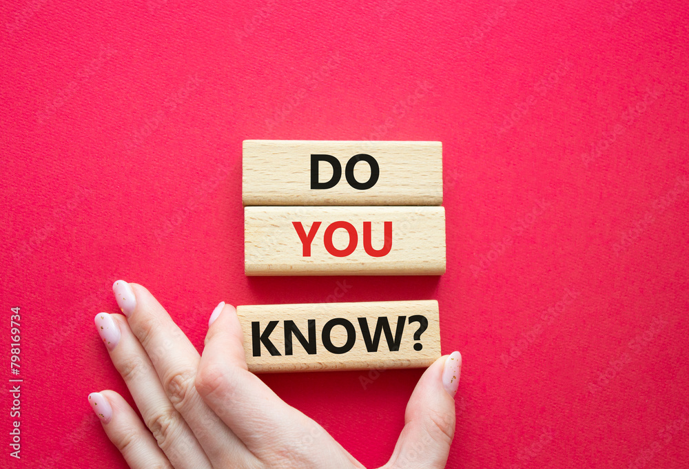 Do you know symbol. Concept word Do you know on wooden cubes ...