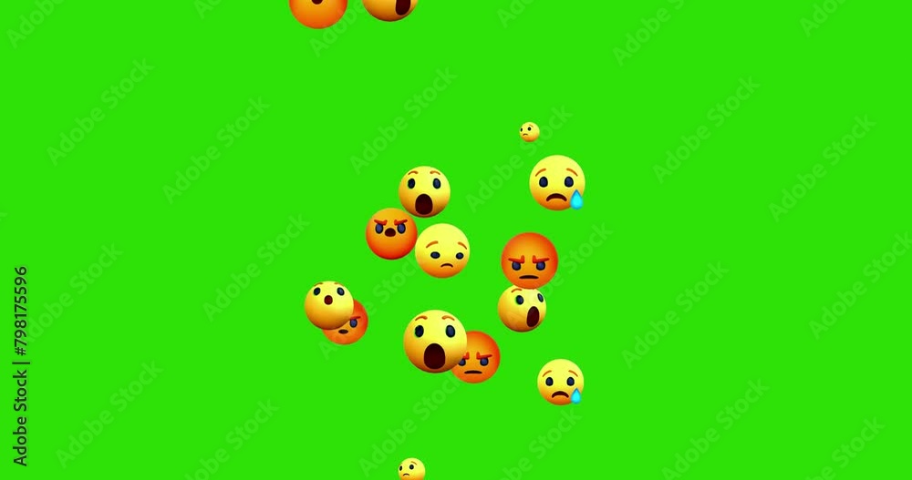 Vidéo Stock Social Media Symbols Animation. Emoji Participles. Angry ...