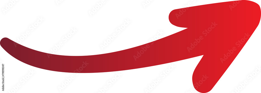 gradient red arrow sign flat style with transparent background Stock ...