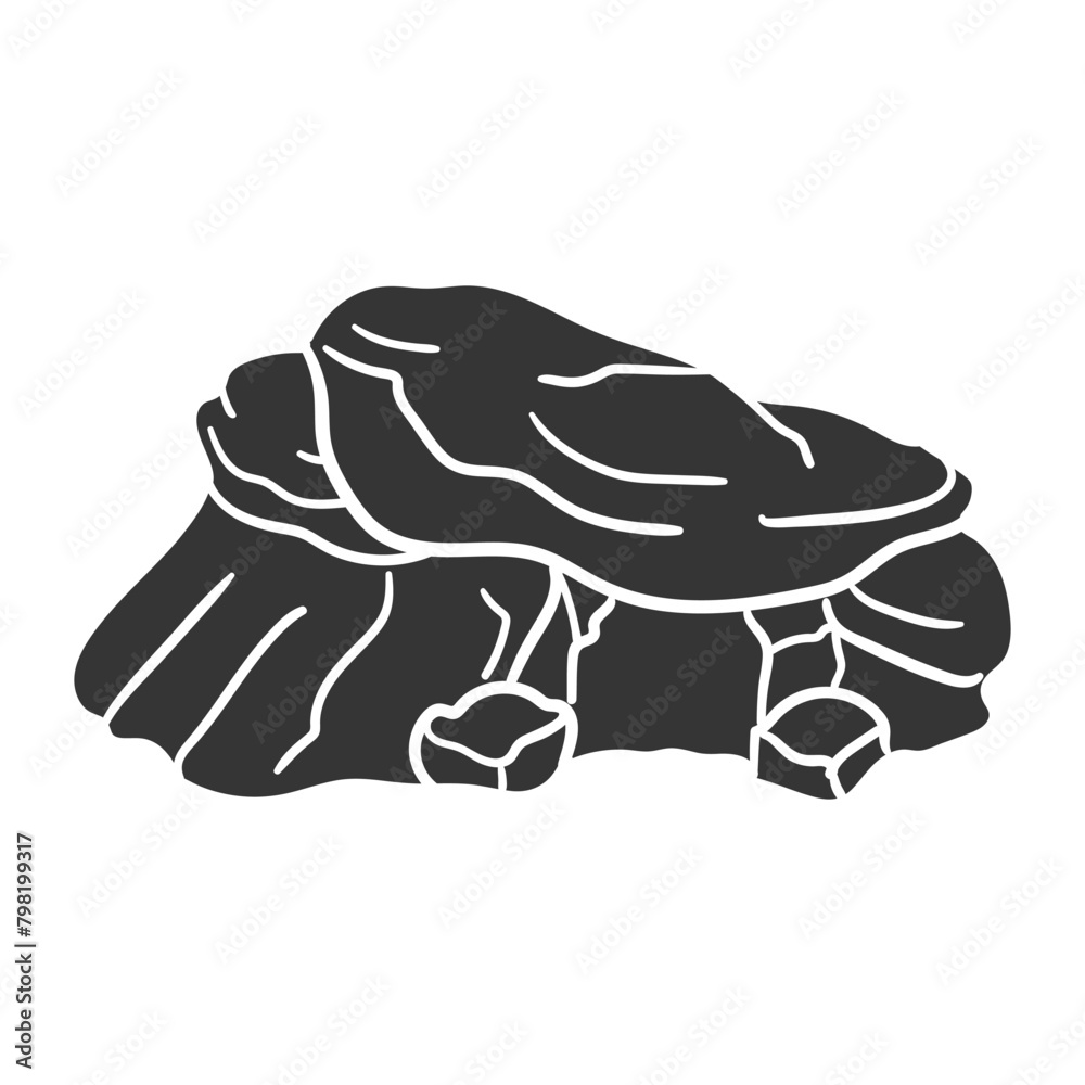 Cave StoneIcon Silhouette Illustration. Cavern Vector Graphic Pictogram ...