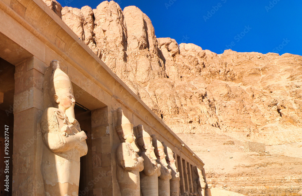 Massive statues of The Great Female Pharoah Hatshepsut with the crook ...