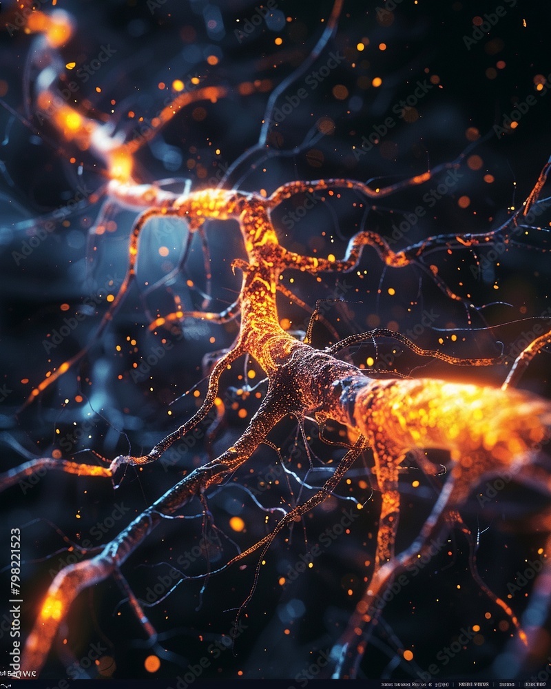 Scientific image displaying a motor neurons path from the spinal cord ...