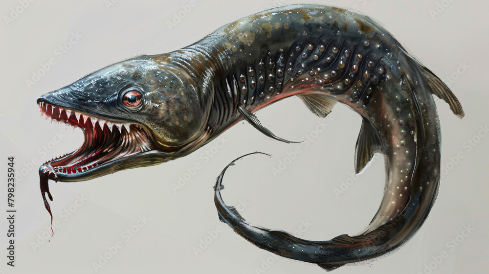 Lamprey a jawless fish with an eel-like body Stock Photo | Adobe Stock