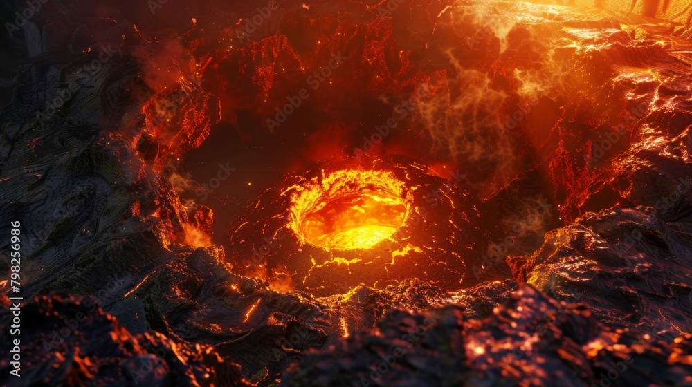 Deep within the heart of a fiery cavern lies the source of all volcanic ...