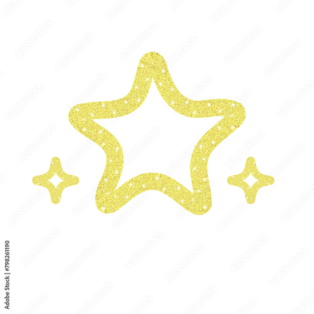 Gold glitter stars vector isolated. Golden sparkle luxury design element set isolated on white ...