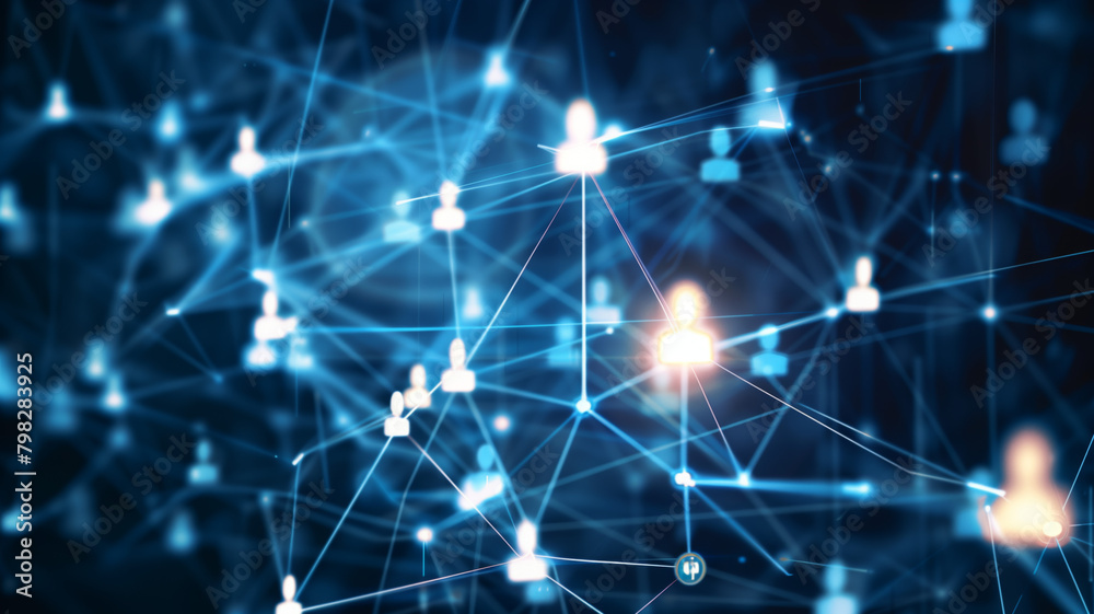 illustration connecting people on the internet, social network ...