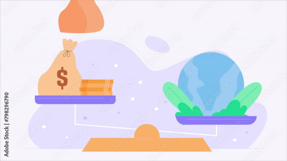 Business Ethics Concept, Money On One Side Of The Scale And The World ...