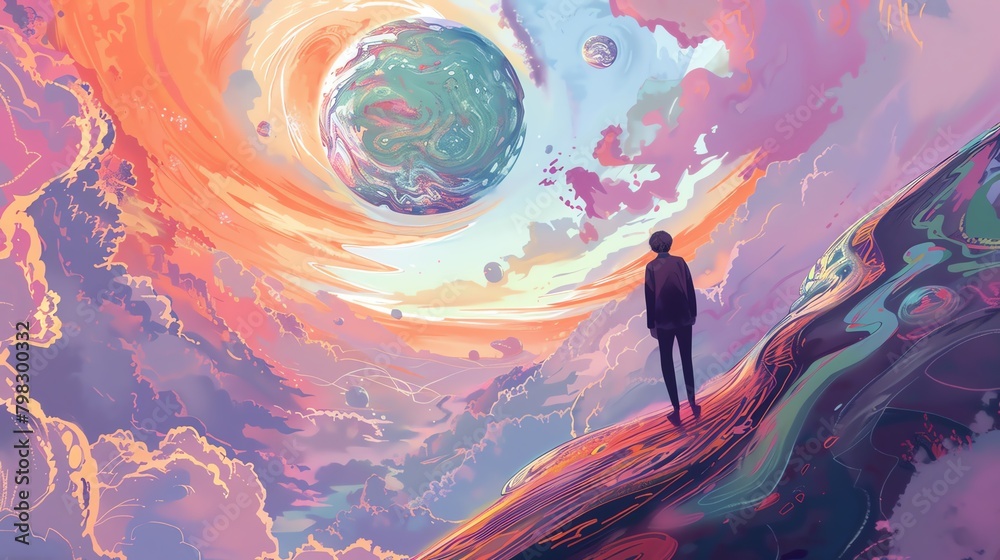 Craft a digital illustration that showcases a unique perspective of ...
