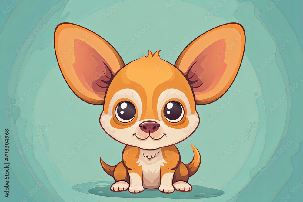 Playful Puppy: Cartoon Vector Illustration with Large Ears for Kids ...