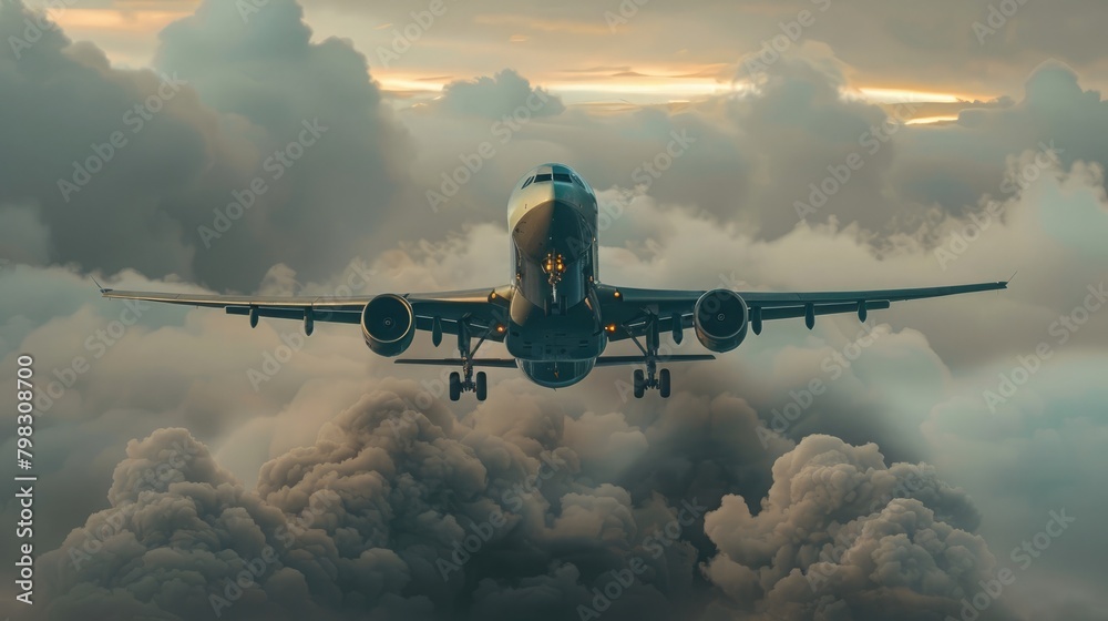 Airplane carbon gas emission co2 dioxide pollution eco sustainable ...