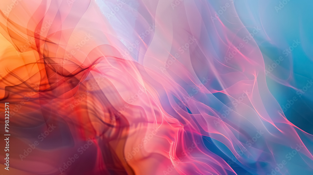 fluid abstract shapes with smooth blue and red gradients for dynamic ...