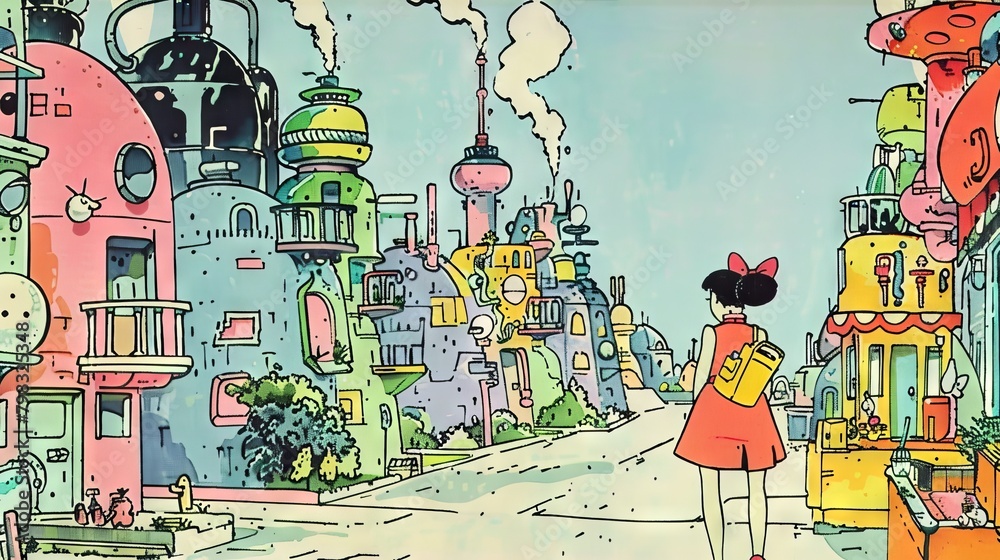 Simple Drawing of Modern Environment Background / Backdrop / Wallpaper ...