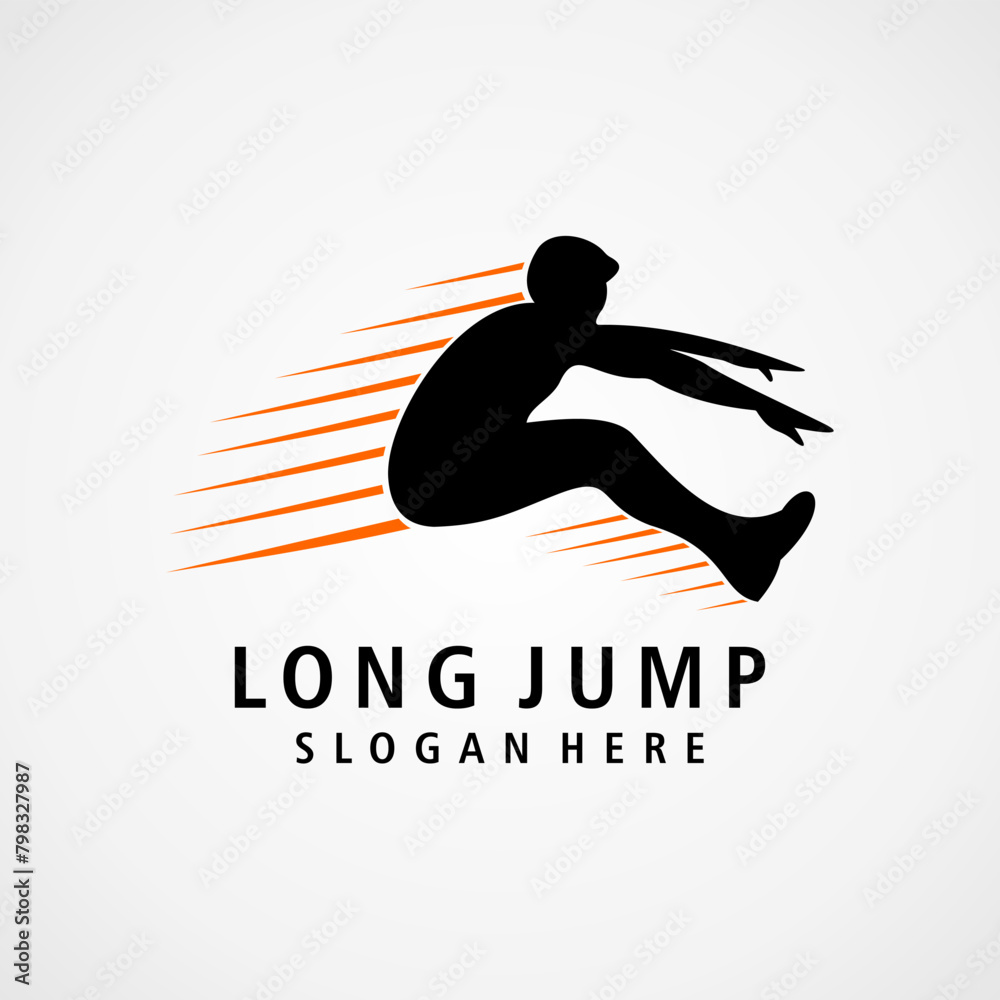 Long jump pictogram logo concept logo design vector illustration Stock ...