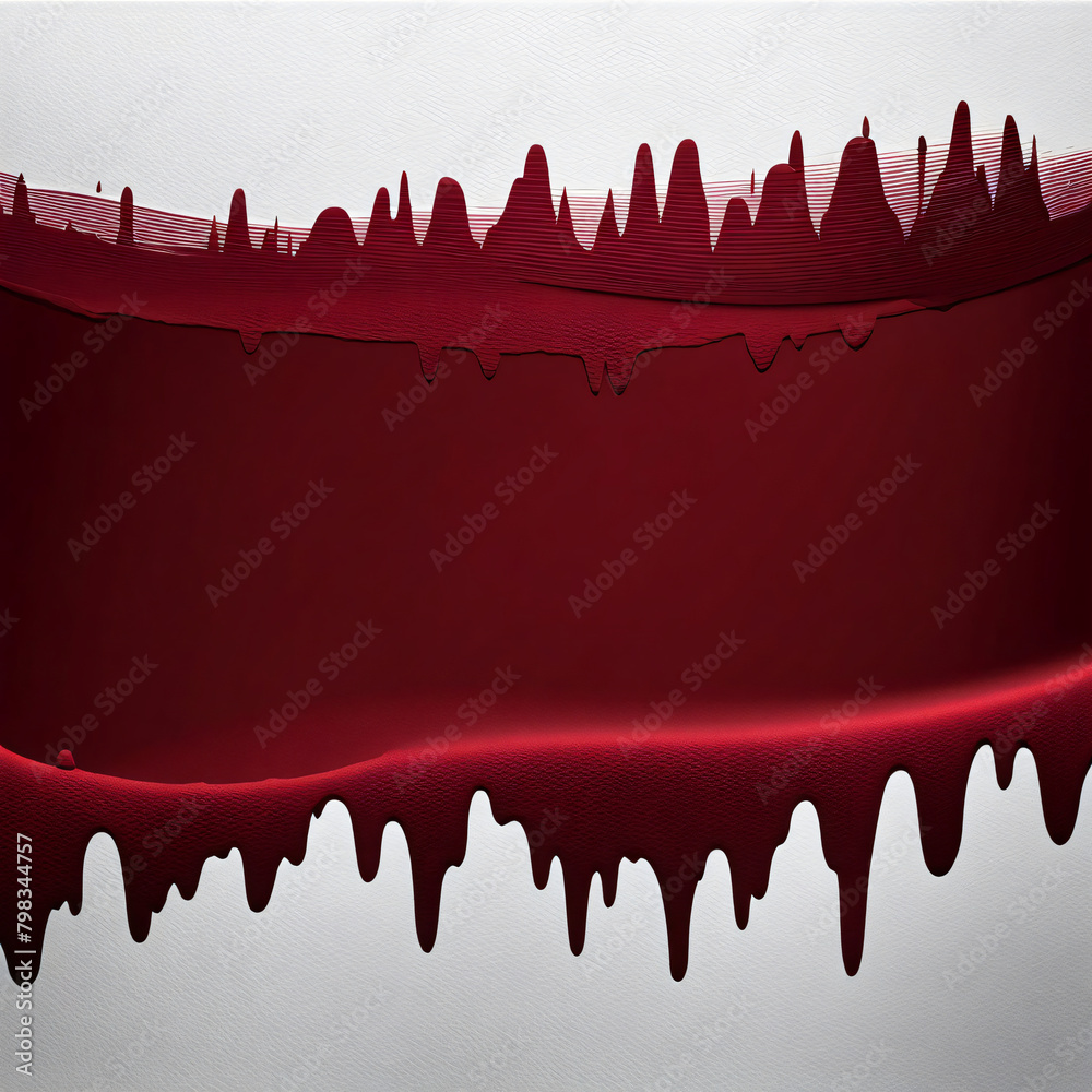 Maroon paint stroke with thick texture, isolated against a transparent ...
