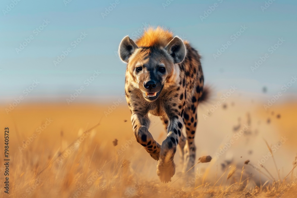 Hyena, detail portrait. Spotted hyena, Crocuta crocuta, angry animal ...