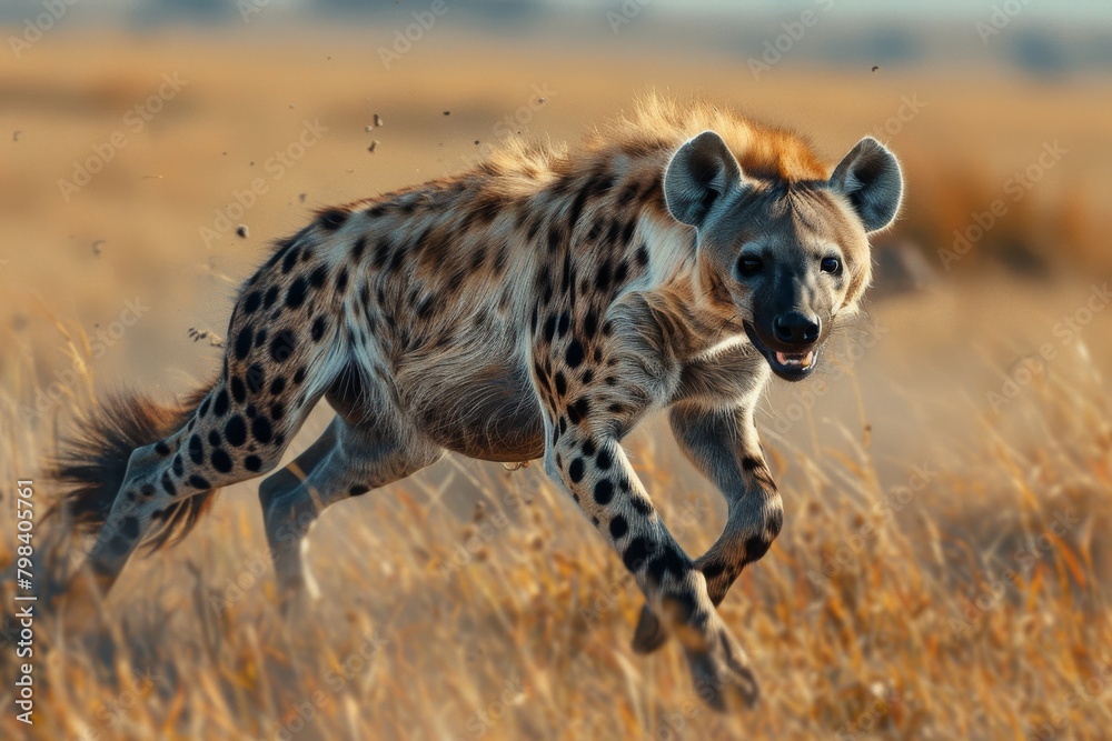 Hyena, detail portrait. Spotted hyena, Crocuta crocuta, angry animal ...