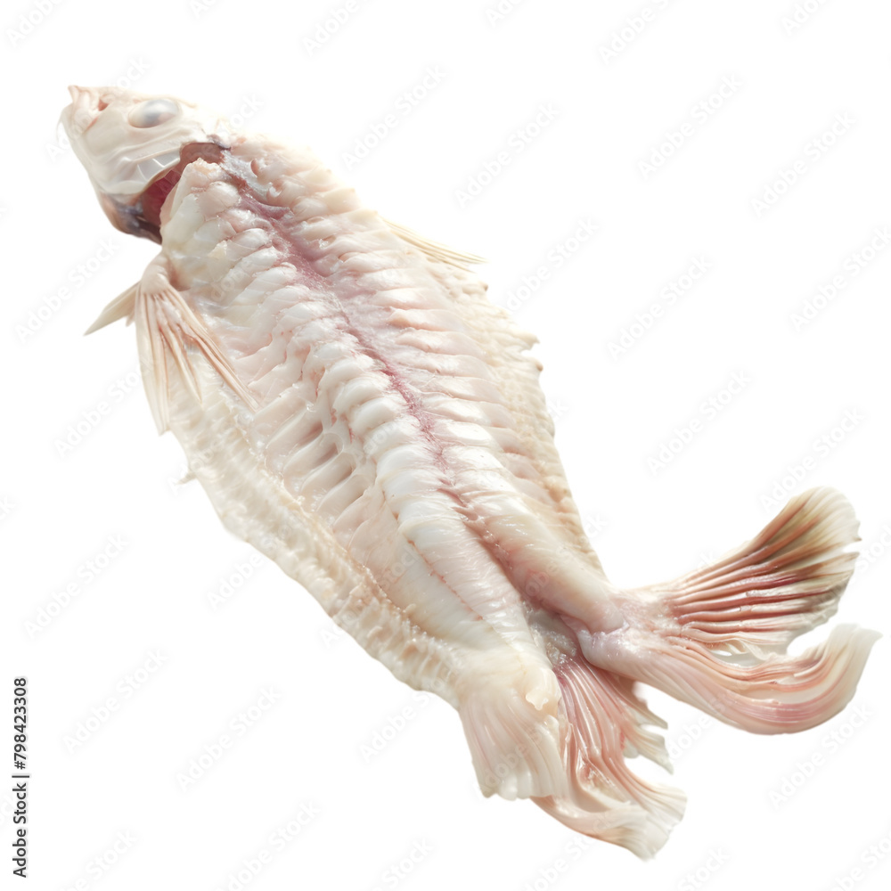 A whole, fresh monkfish tail, its texture and color in high definition ...