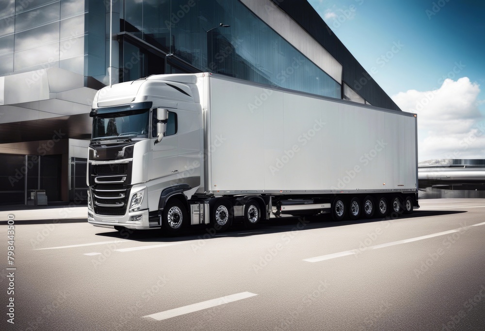 'trailer semi isolated box truck container transportation cargo ...