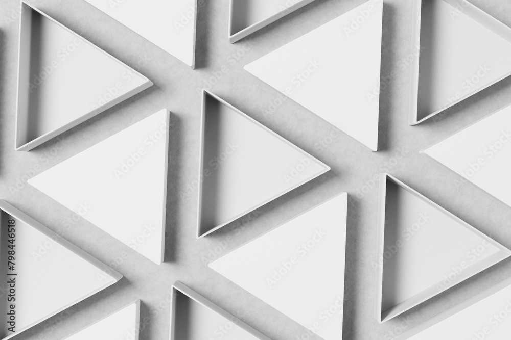 Open triangle box mockup, Unique triangle rid box, empty luxury paper ...