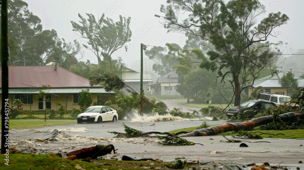 Destructive cyclone hits Australian coastal town, causing roof damage ...