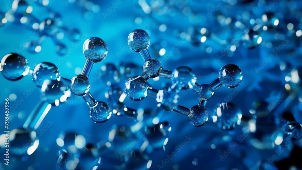 Video „Vivid 3D illustration of molecular structure in blue, depicting ...