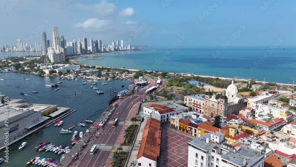 Historical Center At Cartagena De India In Bolivar Colombia. Caribbean ...