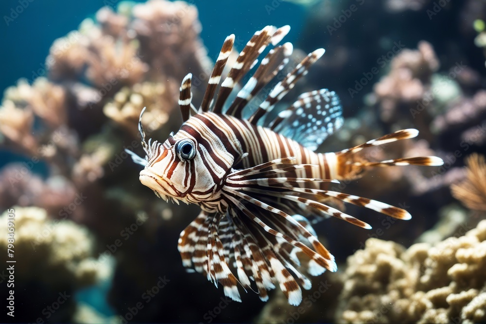 'volitans the lionfish pterois red animal fish marine life tropical ...