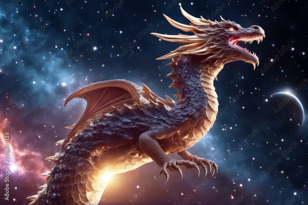 cosmic dragon nebula abstract fantasy concept myth mythical fantastic ...
