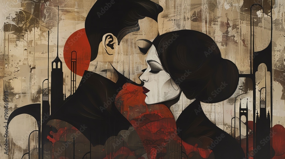 Craft a poignant moment of love at eye level, drawing from the ...