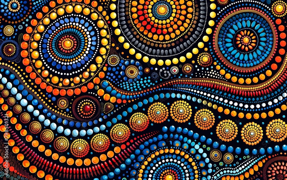 A painting created with AI software inspired by abstract Aboriginal art ...