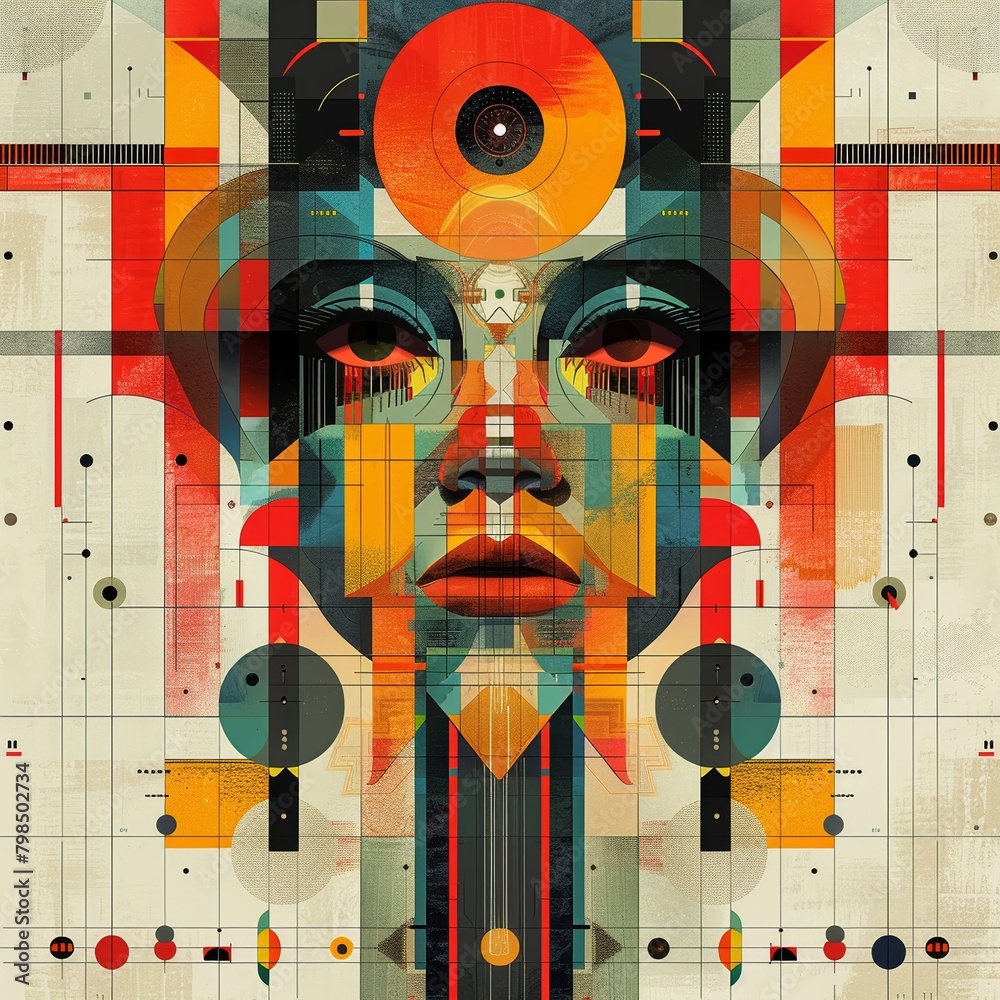 Create a digital piece of art influenced by Constructivism and ...