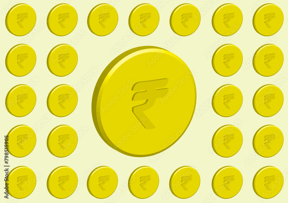 indian rupee coin currency symbol pattern background design Stock ...