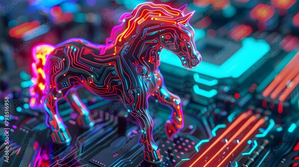 Innovative PC Design A Zentangleinspired Trojan Horse GPU with Neon ...