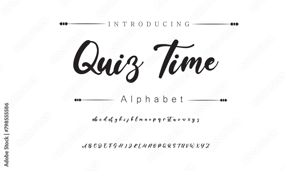 Quiz Time Signature Font Calligraphy Logotype Script Brush Font Type ...