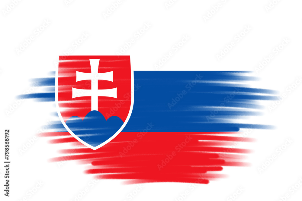 slovakia flag element transparent design template, brush stroke flag of ...