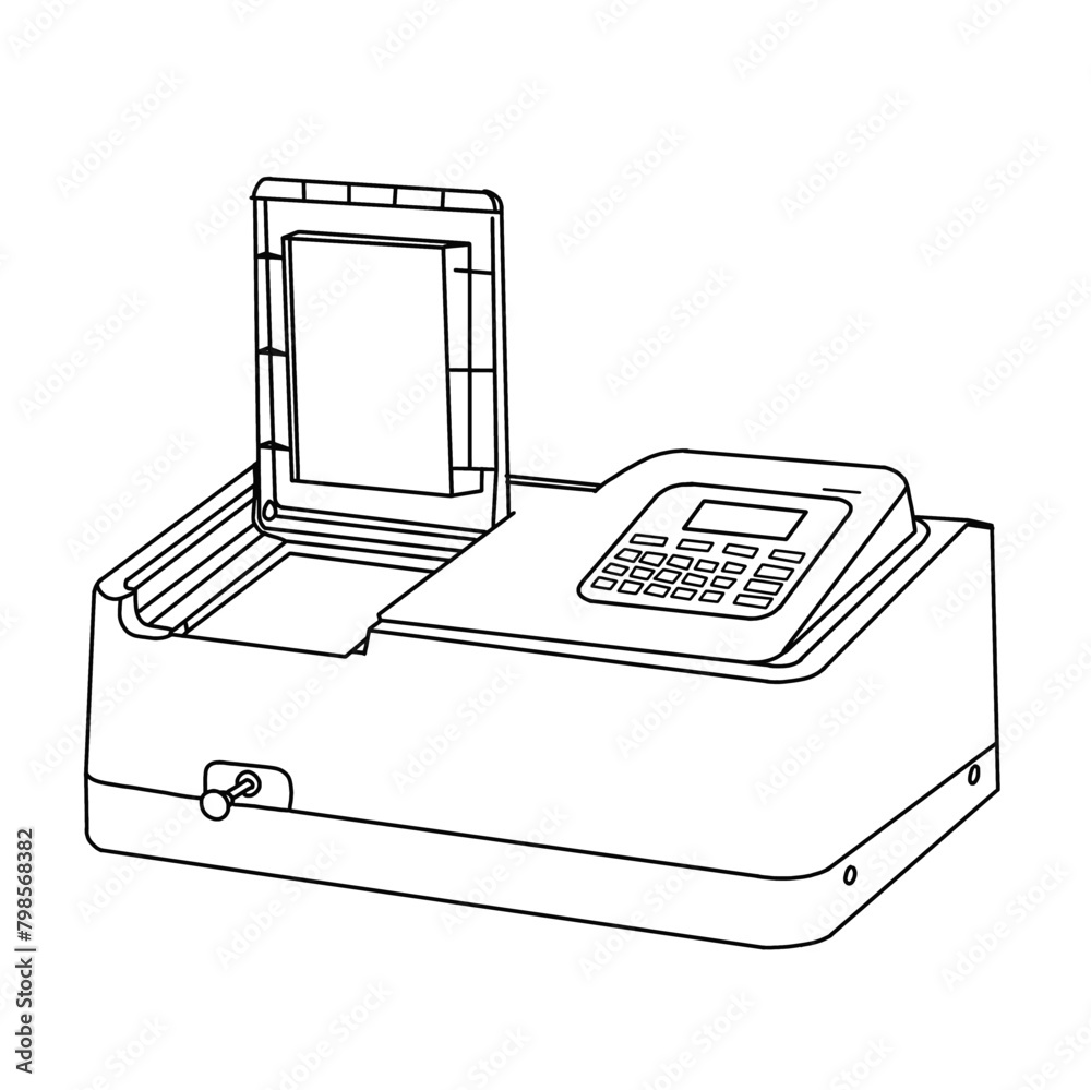 Vector illustration Spectrophotometer lab hand drawn sketch laboratory ...