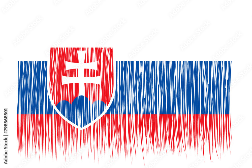 slovakia flag element transparent design template, brush stroke flag of ...
