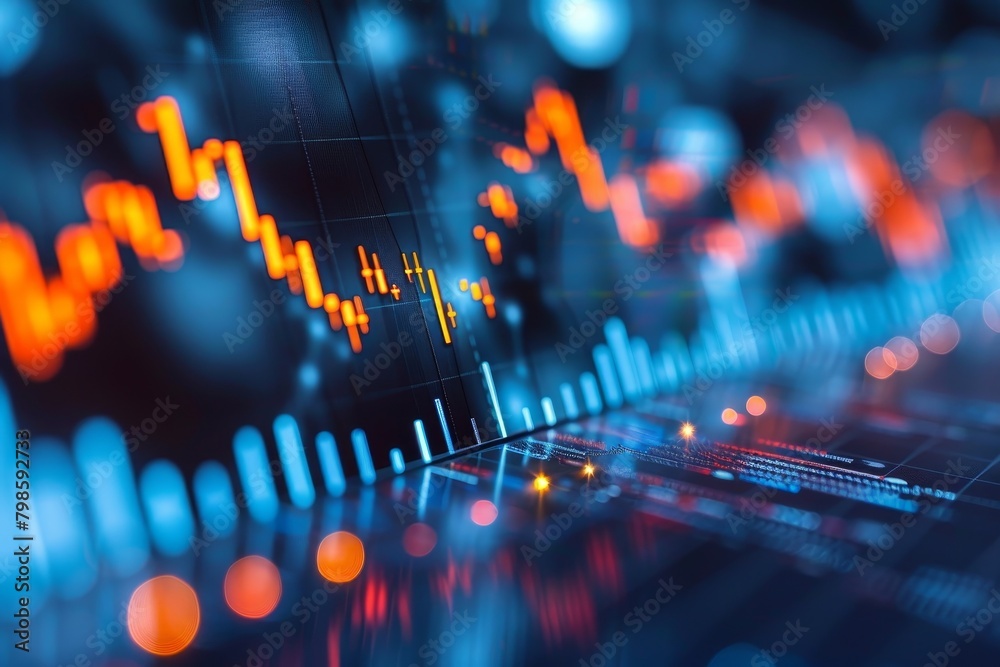 stock market index charts and diagrams background, Generative AI Stock ...
