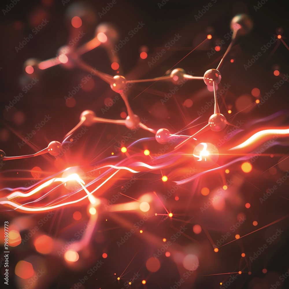Graphic representation of molecular structures involved in a chemical ...