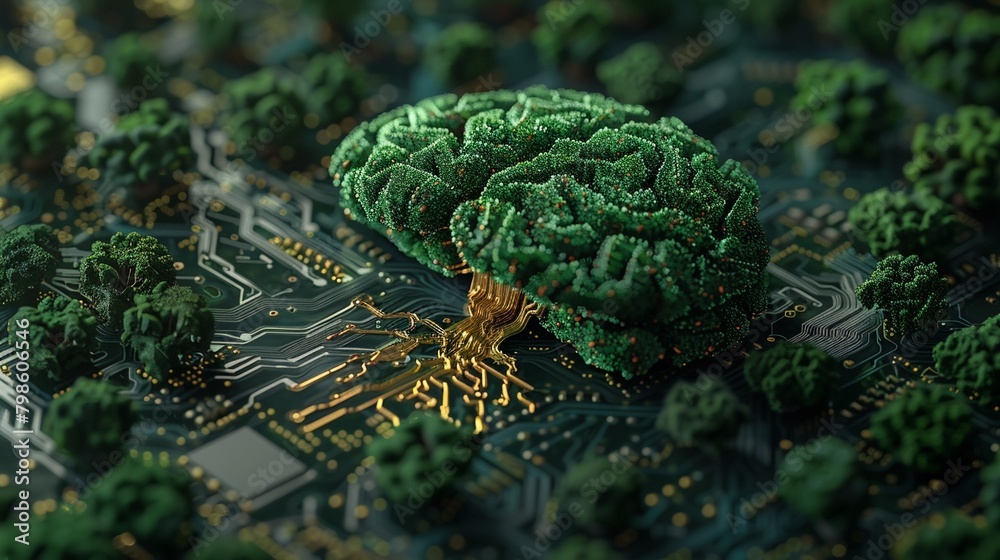 An imaginative graphic featuring the integration of a tree of life, a ...