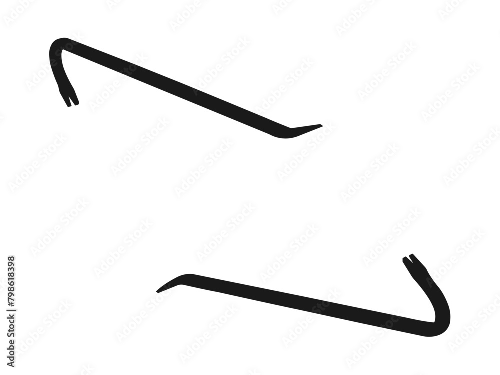 Crowbar Icon In Black Style Isolated Crowbar Emblem Black Isolated