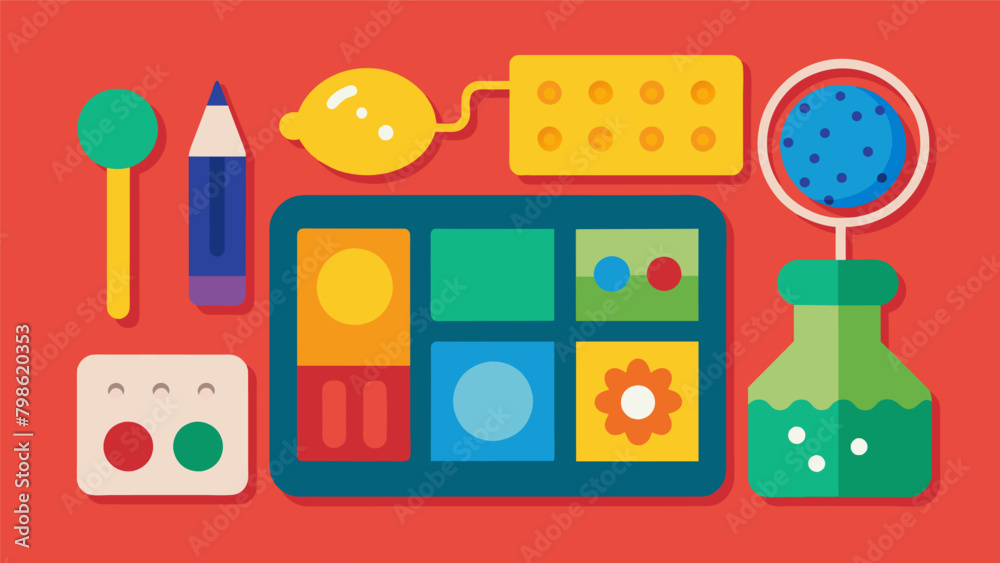 A tactile learning kit filled with different textures and materials ...