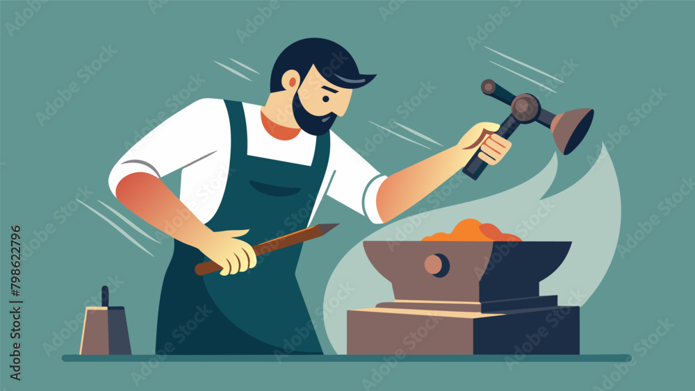 Silversmithing Witness the art of silversmithing as a craftsman uses a ...