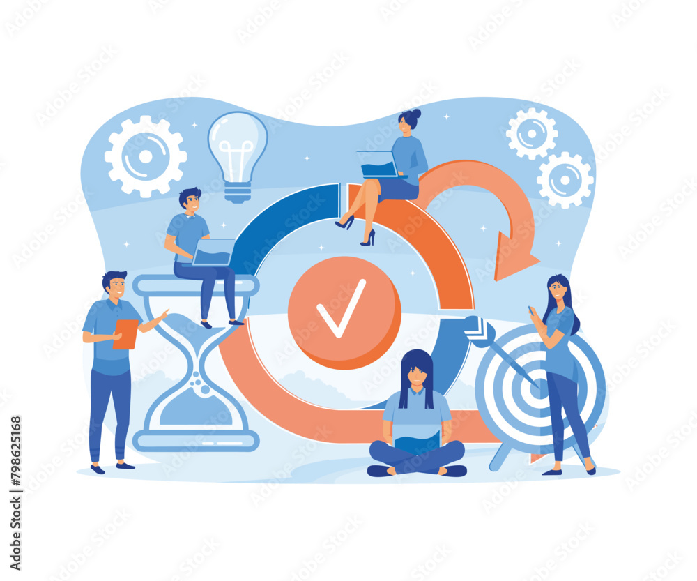 Scrum Framework concept. Scrum process diagram as agile software ...